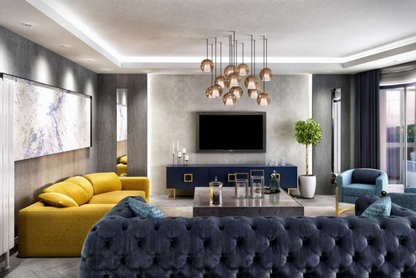 Những Mẫu Phòng Khách Gam Màu Tối Đẹp Thanh Lịch Sang Trọng